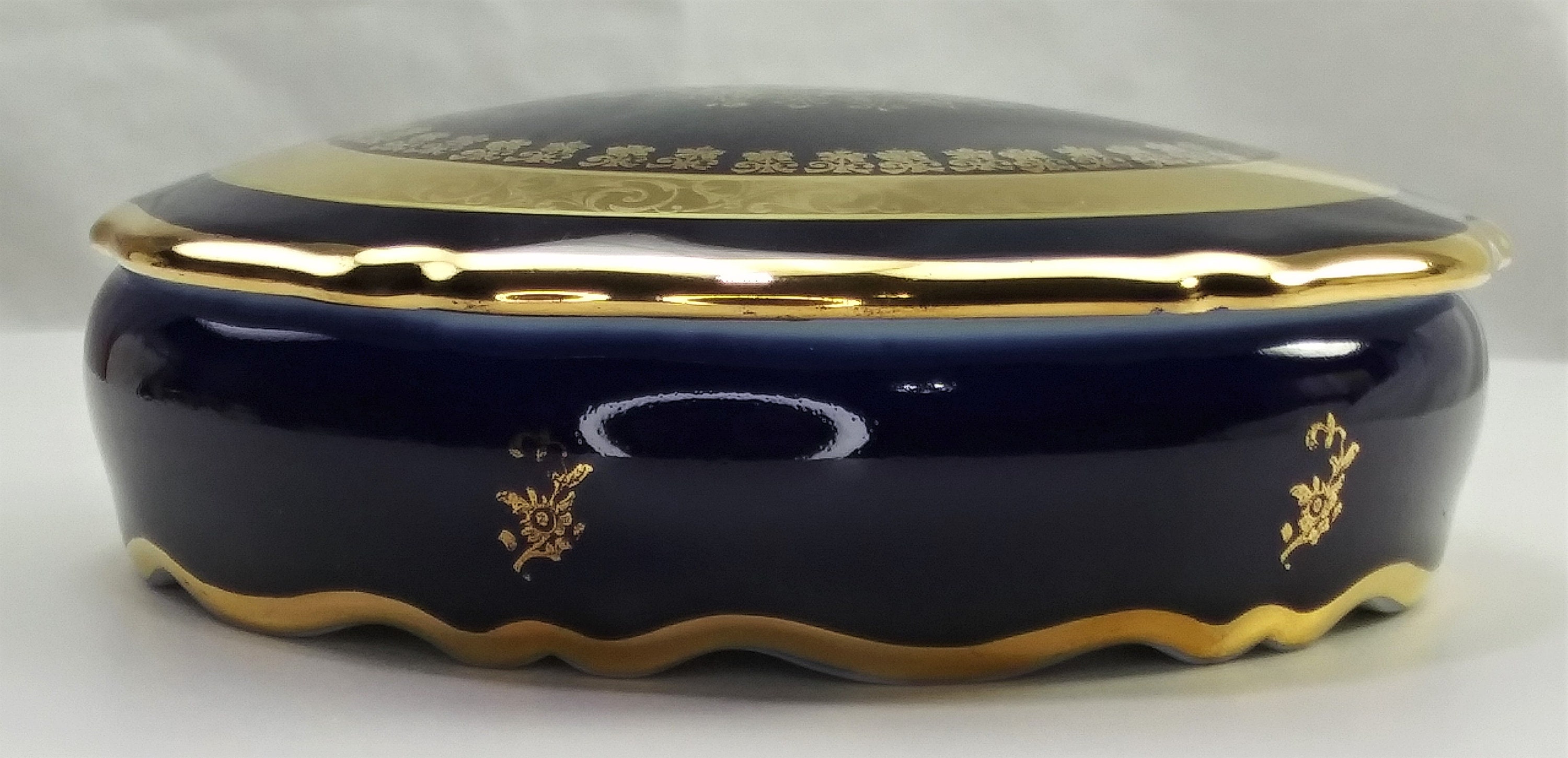 Rare Vintage Stylis Limoges Cobalt Blue & Gold Geometric Trim Star ...
