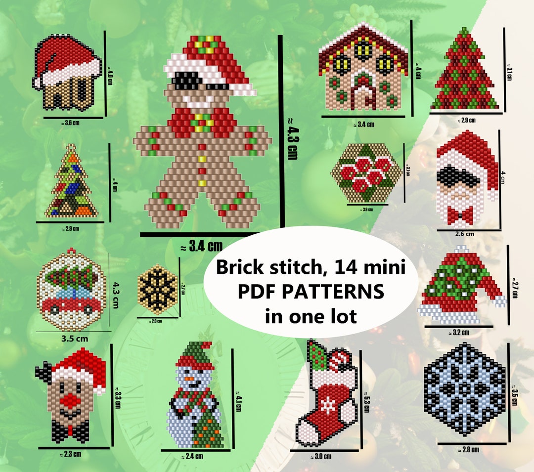 PDF Pattern of Christmas/new Year Beadwork / 14 PDF Patterns in One Lot ...