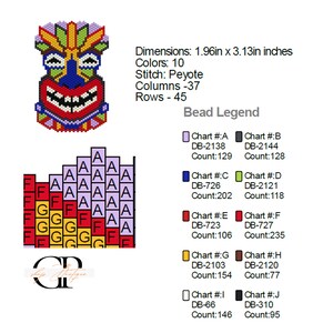 PDF Pattern – Peyote "tiki " 3 Cute Beaded Tiki Pattern to Create Three ...