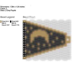 PDF Pattern Long Earrings "golden Moon" Black and Gold Stitch Pattern ...