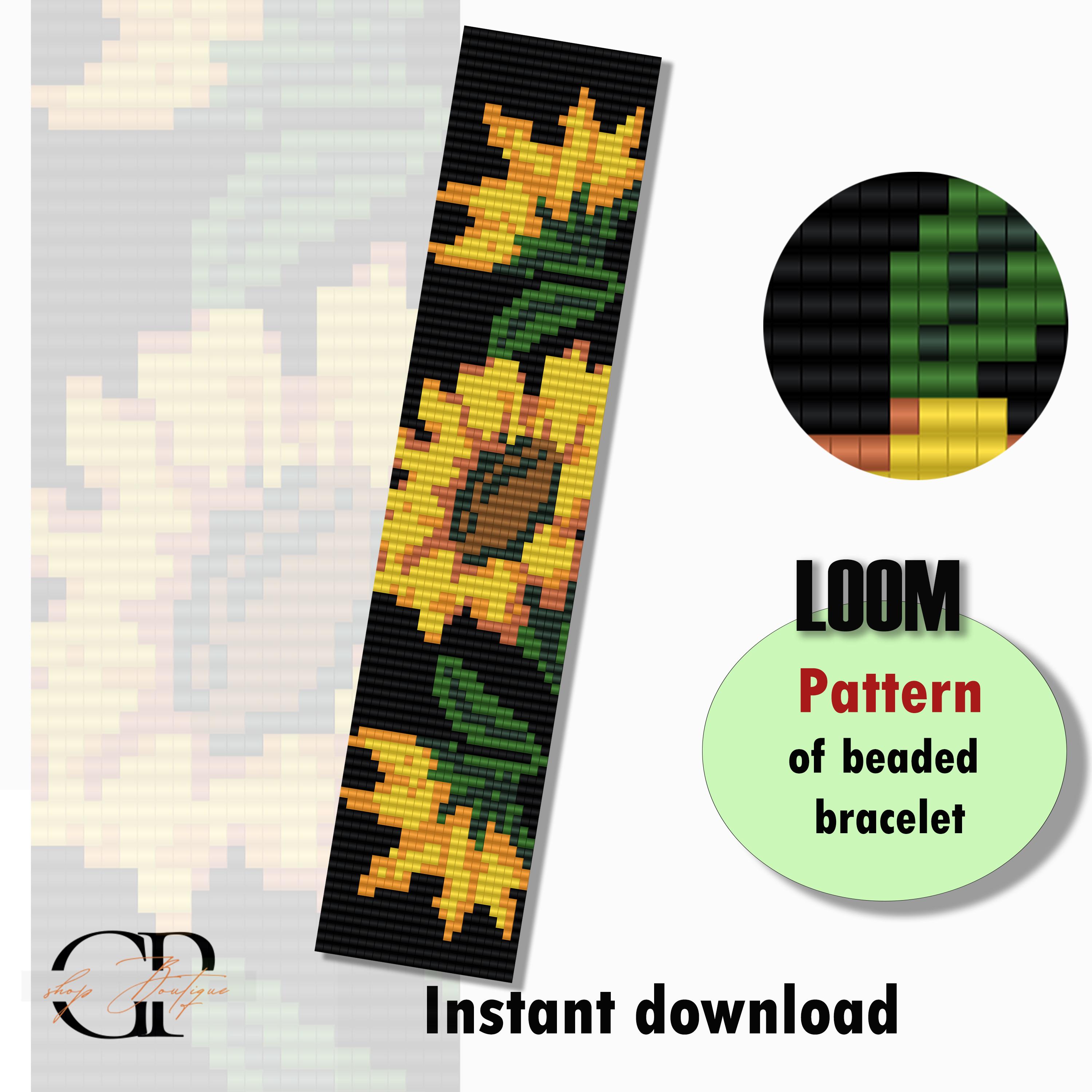 PDF Pattern – Wide Loom Beaded Bracelet "sunflowers". A Stylish Miyuki ...