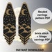 PDF Pattern Long Earrings "golden Moon" Black and Gold Stitch Pattern ...