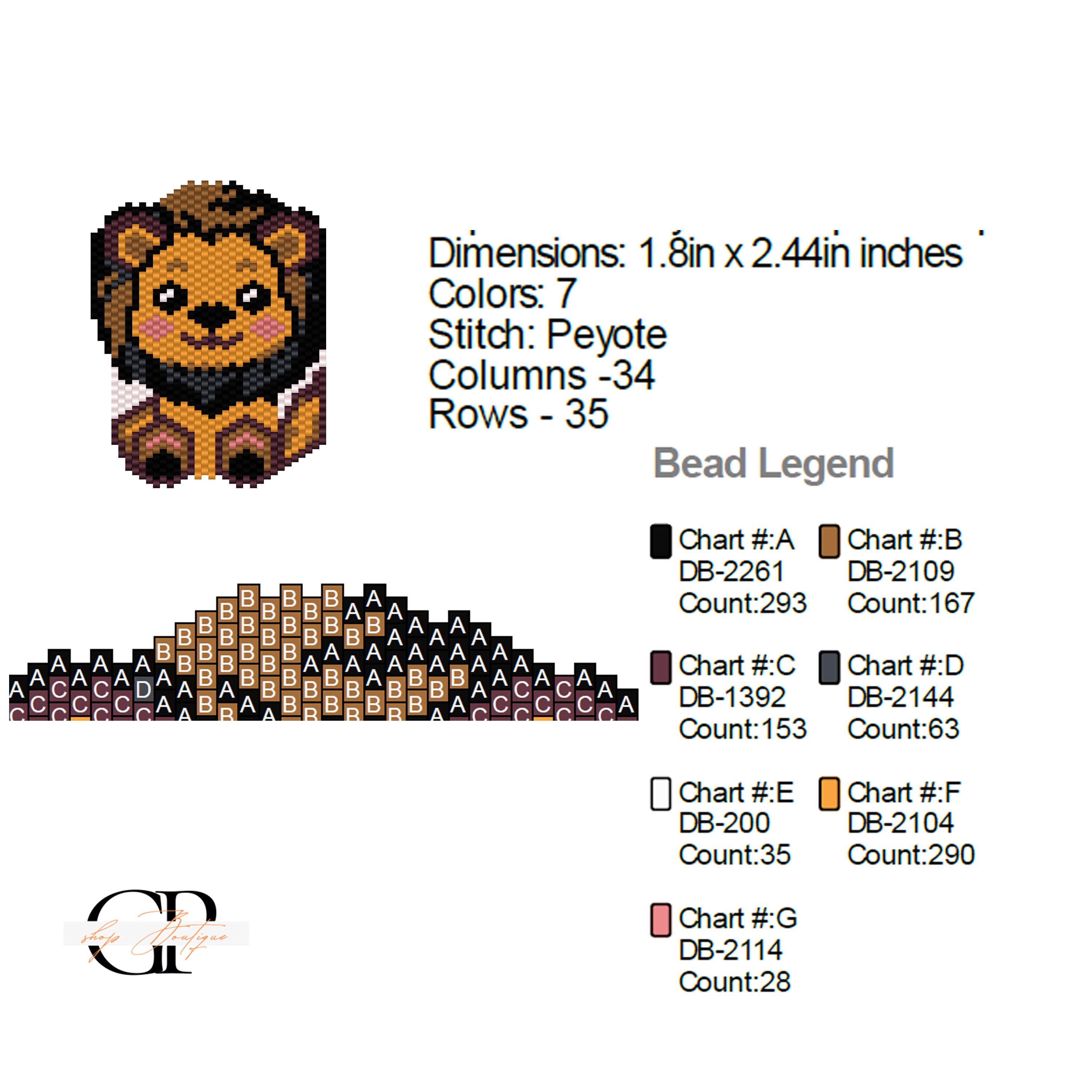 PDF Pattern– Peyote "zoo" 4 Unique Cute Animal Designs. A Mini Beading ...