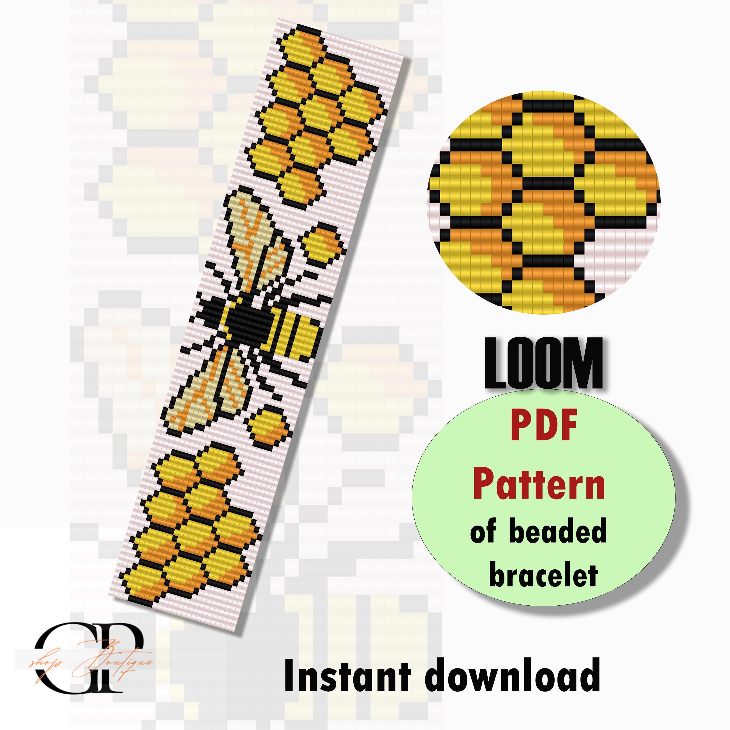 PDF Pattern – Loom Beaded Bracelet "honey Bee" A Stylish Wide Bracelet ...