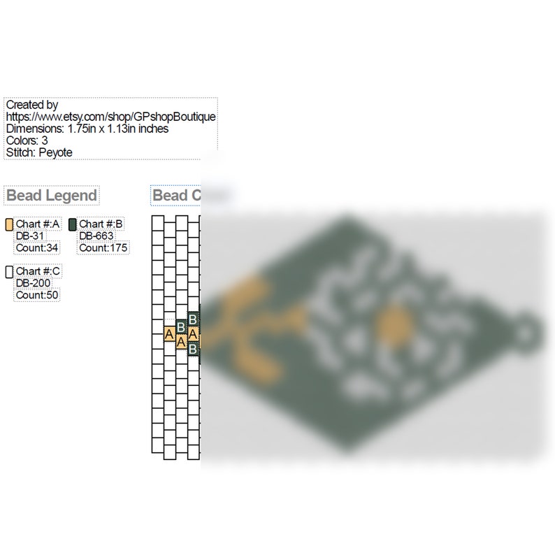 Pattern PDF of Brick Stitch Earrings "white Dandelion" PDF Pattern of Summer/spring Beaded ...