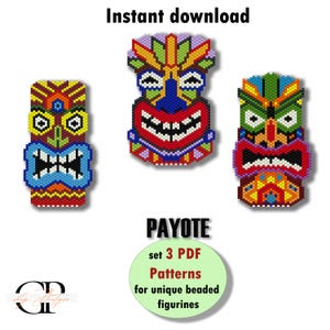 PDF Pattern – Peyote "tiki " 3 Cute Beaded Tiki Pattern to Create Three ...
