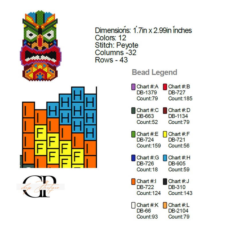 PDF Pattern – Peyote "tiki " 3 Cute Beaded Tiki Pattern to Create Three ...