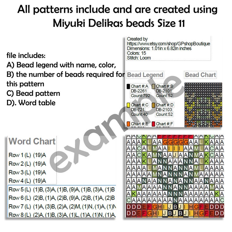 Set of 8 PDF Patterns – LOOM Beaded Bracelets "bright Moments". A ...