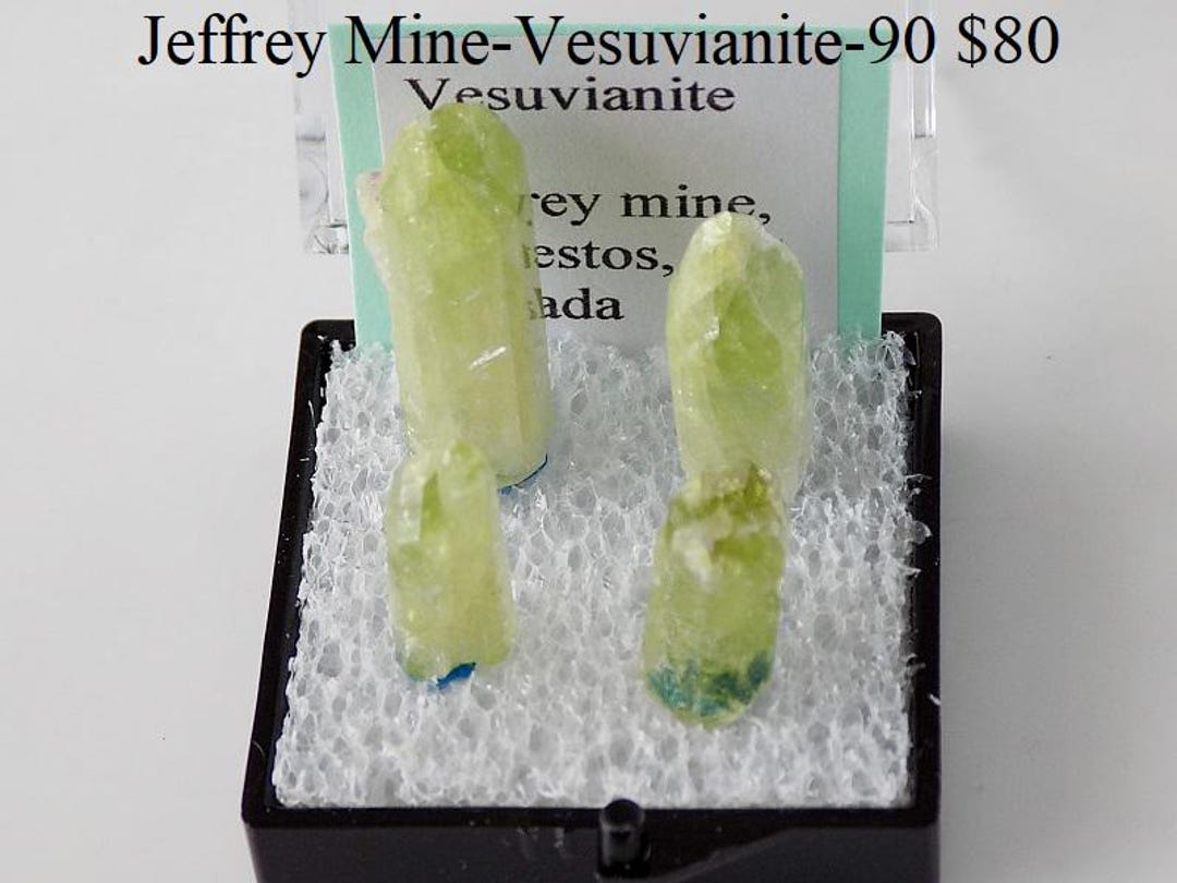 Rocks and Minerals VESUVIANITE From Jeffrey Mine, Quebec, Canada ...