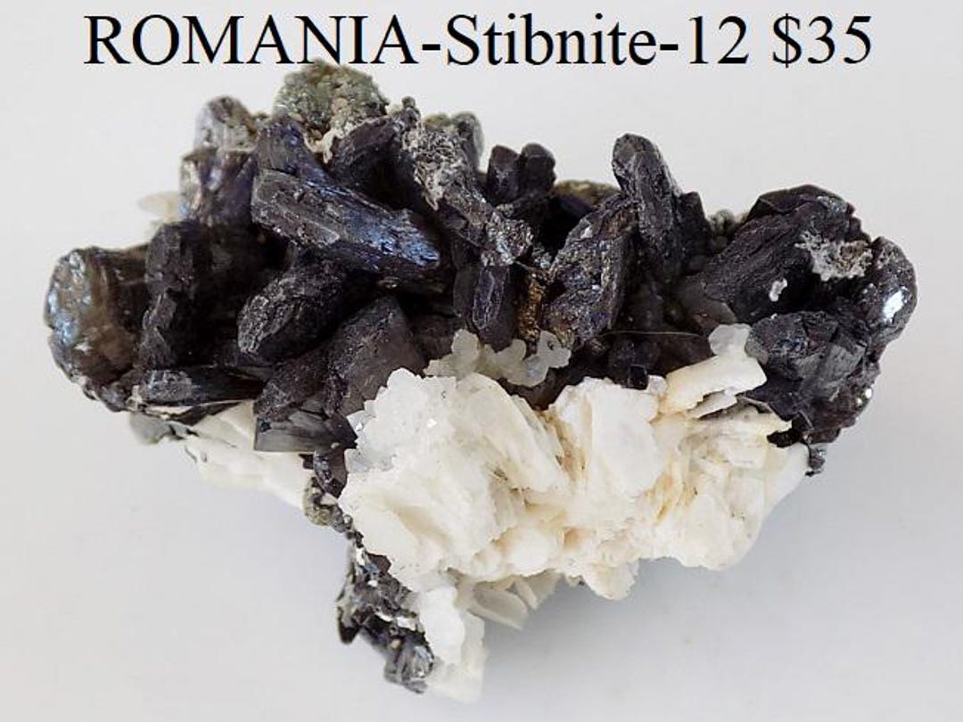 Rocks and Minerals - STIBNITE From Romania (romania-stibnite-12) - Etsy