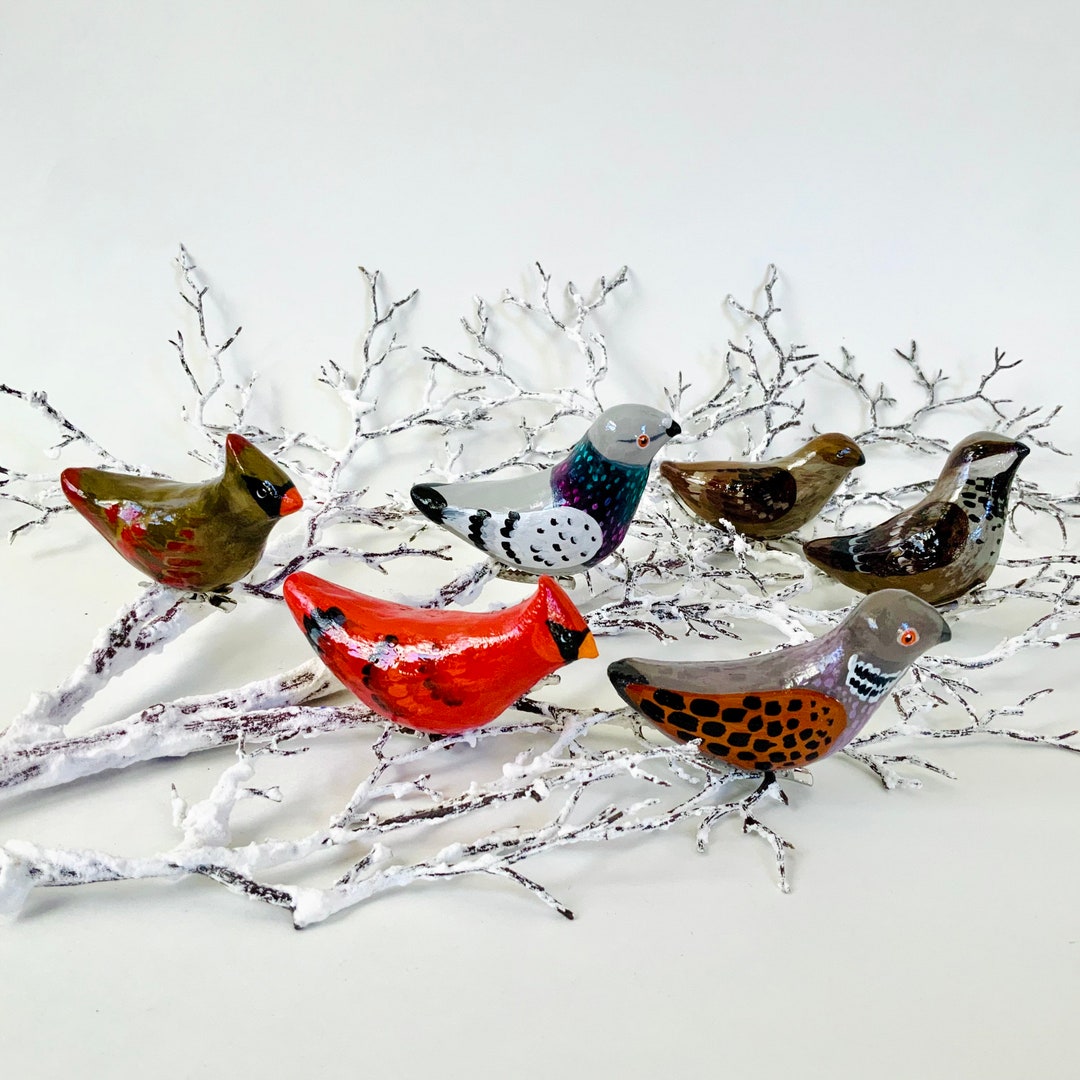 Set of 6 Clip-on Bird Ornaments - Etsy
