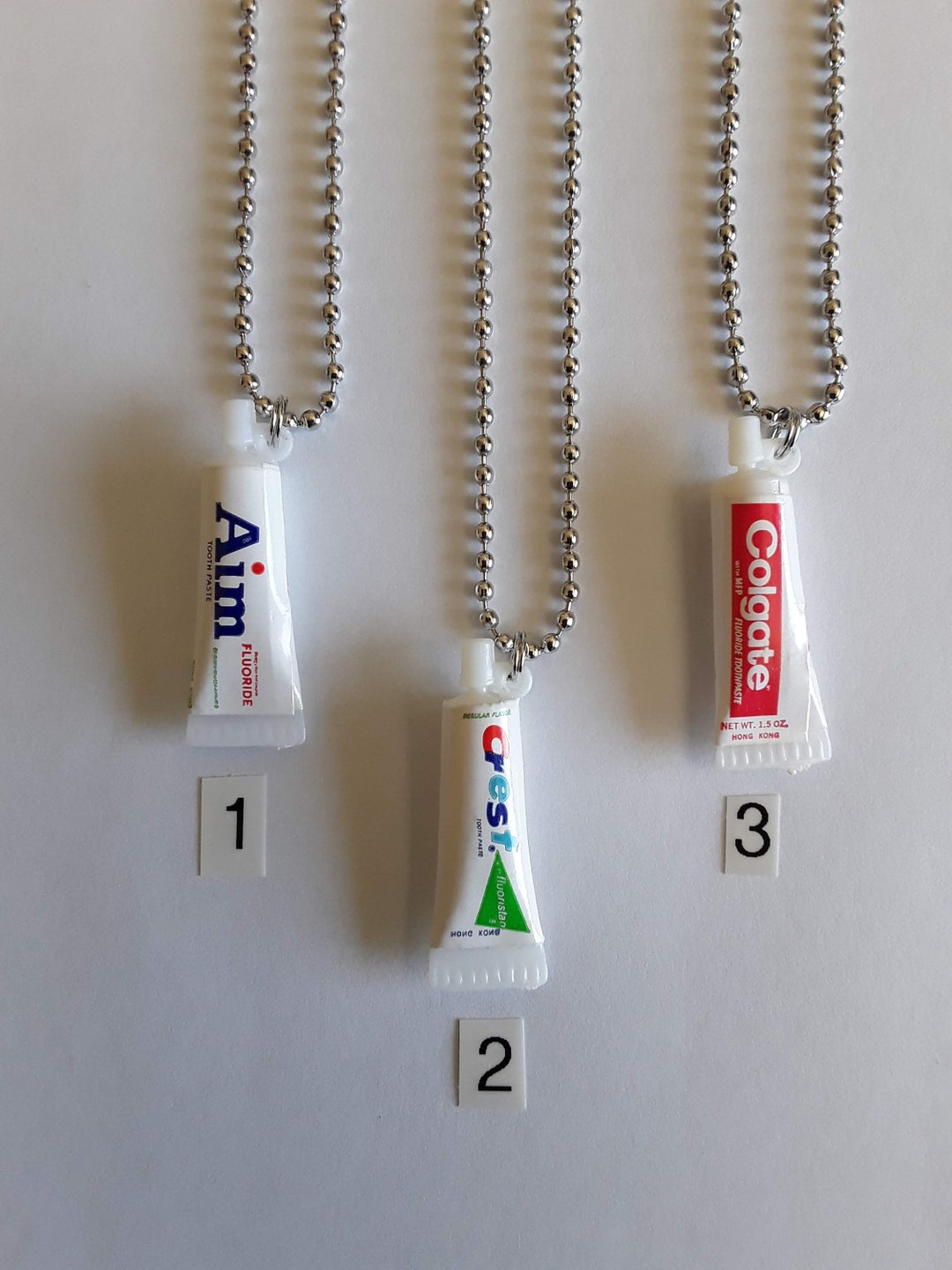 80s Retro Toothpaste Charm Necklaces - Etsy