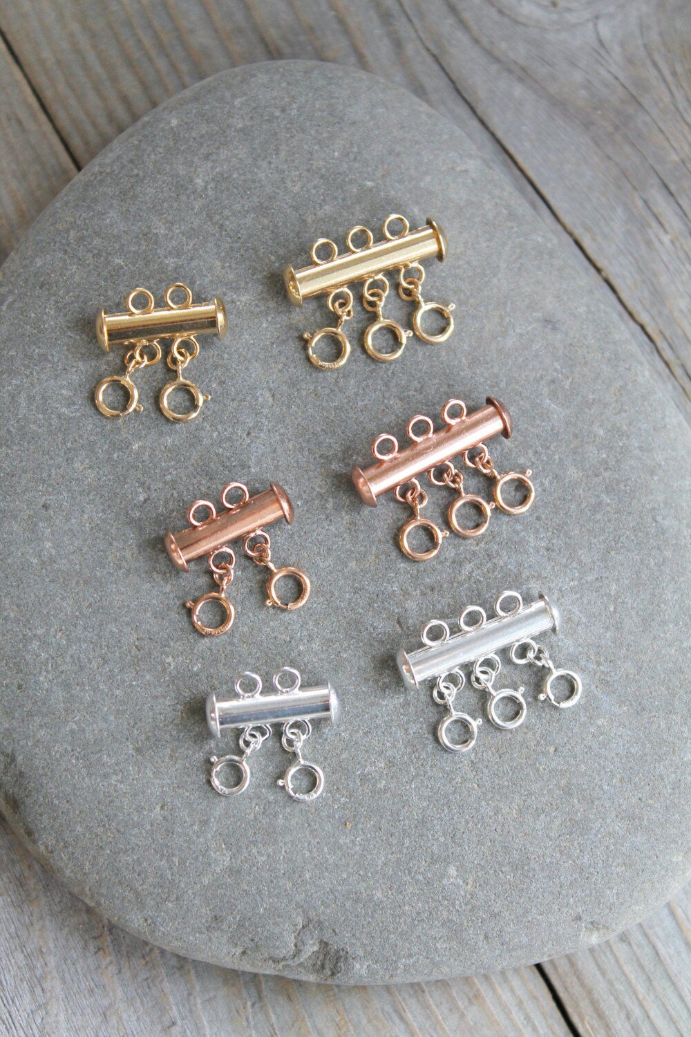 Detangling Layered Necklace Spacer Clasp, Gold, Silver or Rose Gold, No ...