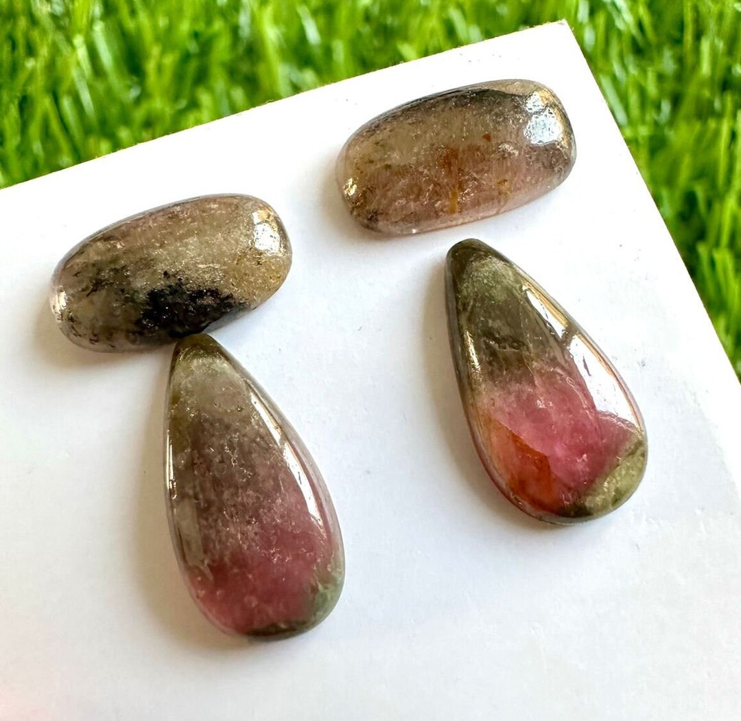 Natural Watermelon Tourmaline Slice Pair, Watermelon Bio Tourmaline ...