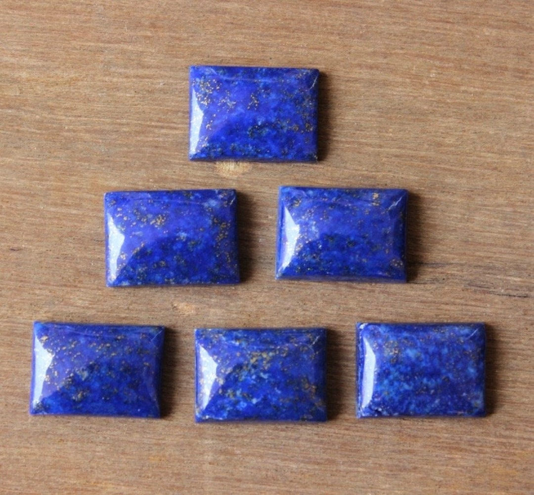 Blue Lapis Lazuli Cabochon | Pack of 10 Pcs | AAA Quality | Rectangle ...