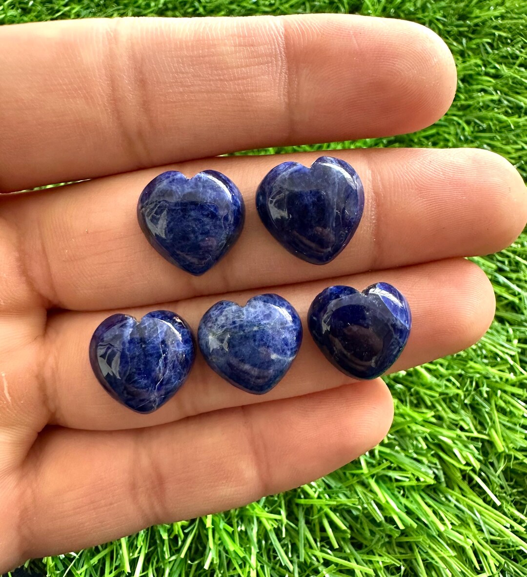 Blue Sodalite 15mm Heart Cabochons: Natural Gemstone Jewelry Making - Etsy
