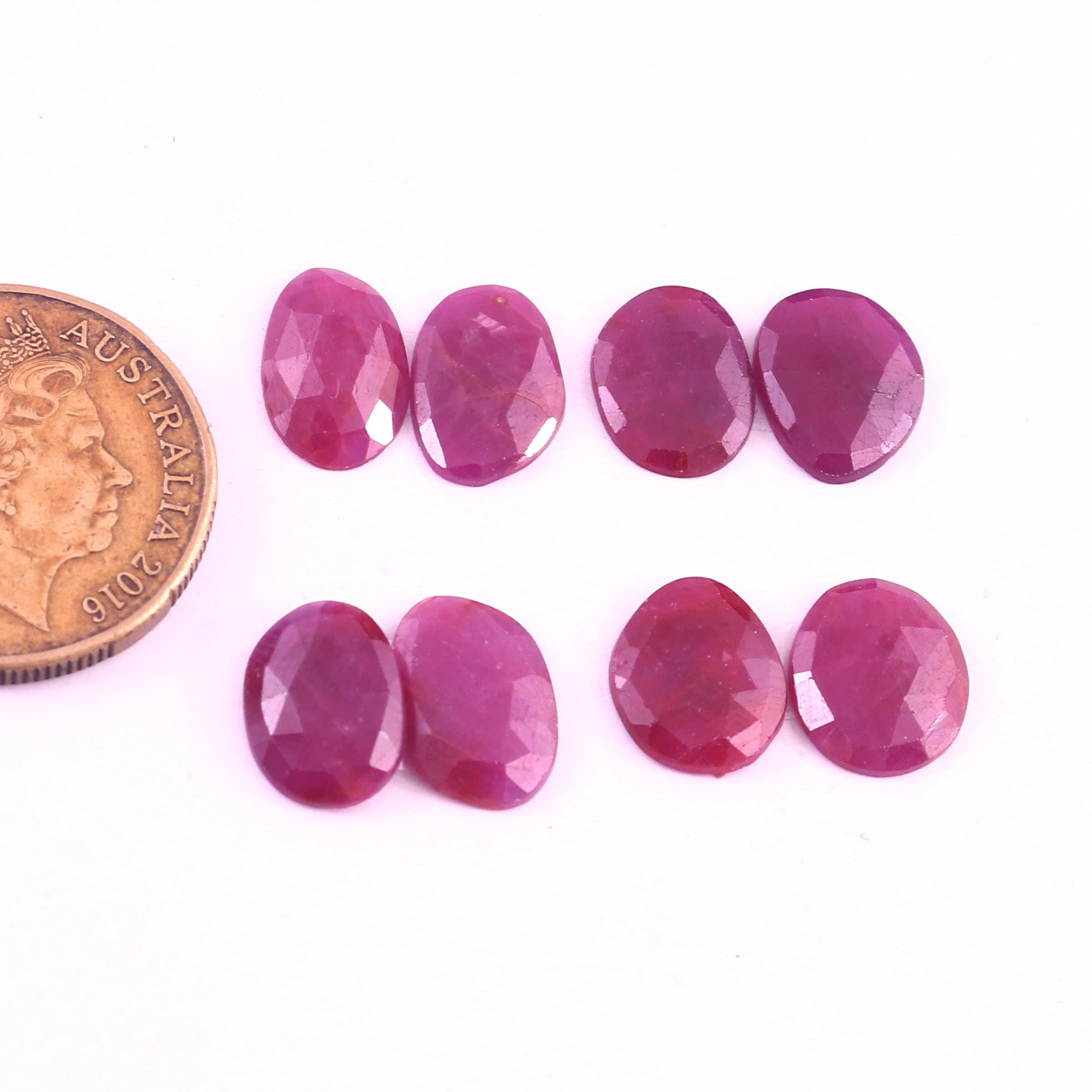 Genuine Ruby Loose Rose Cut 8pcs Lot for Making Jewelry, Natural Ruby ...