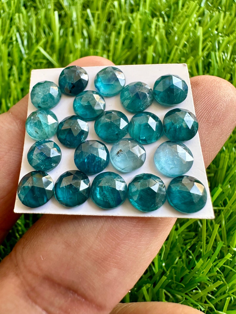 Neon Blue Kyanite Rosecut Cabochons: 6mm Round Gemstone Lot (20 Pcs) - Etsy