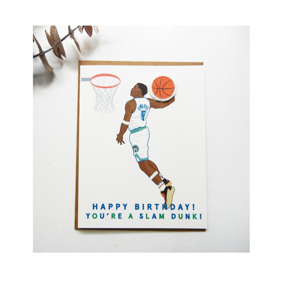 Anthony Edwards Birthday Illustration Card / Minnesota Timberwolves ...