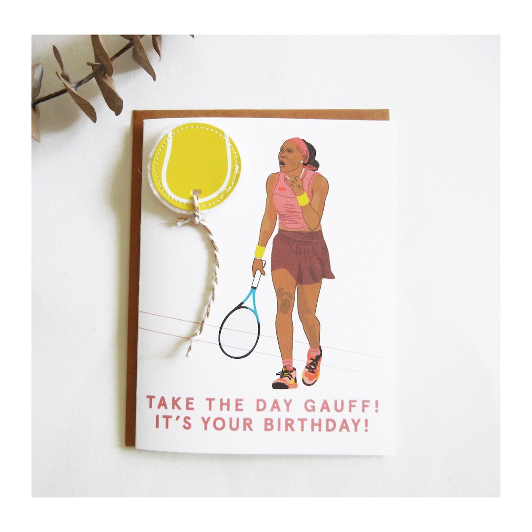 Coco Gauff Tennis Player Birthday Illustration Printed Card / Take the ...