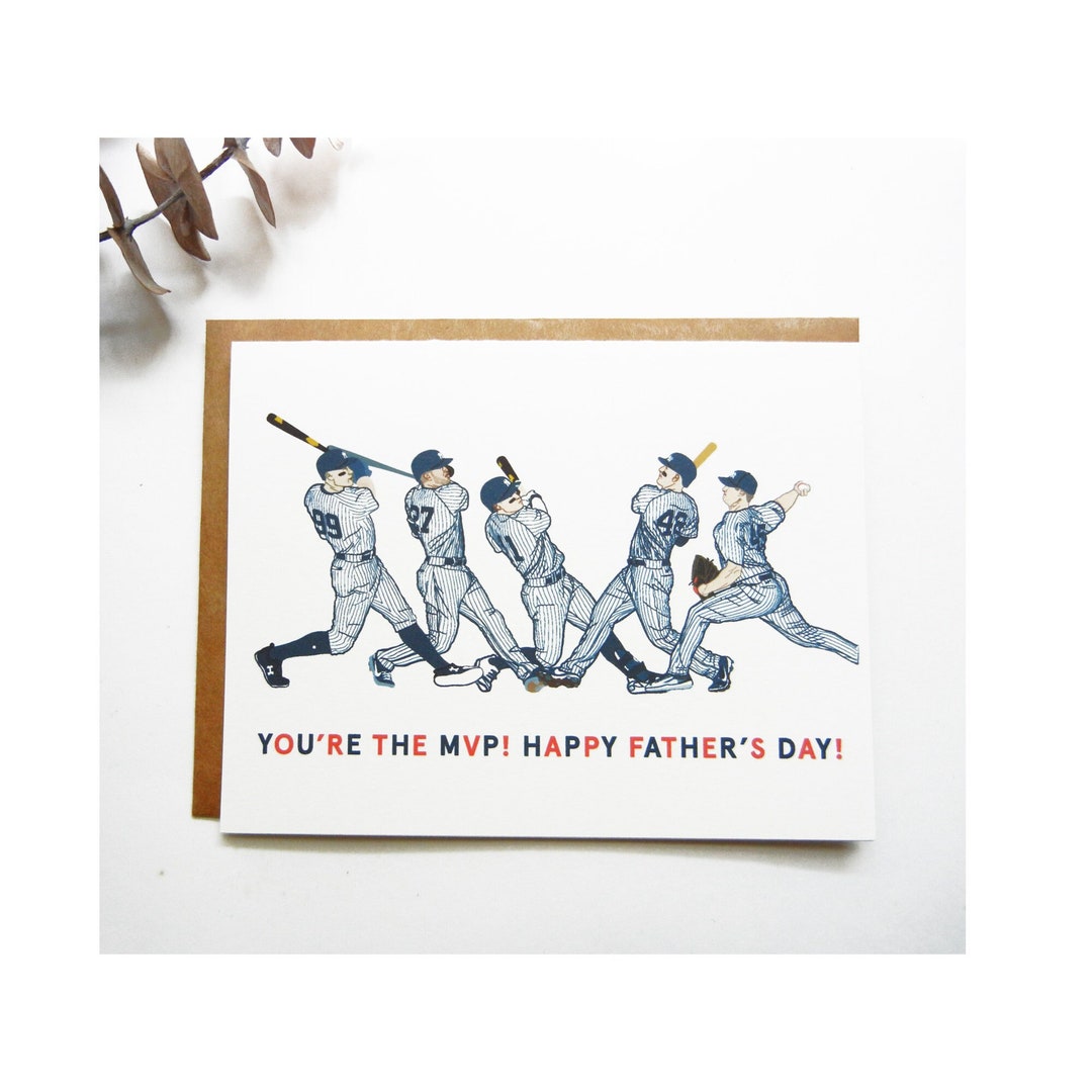 New York Yankees Team Father's Day Baseball Illustration Card / You're ...