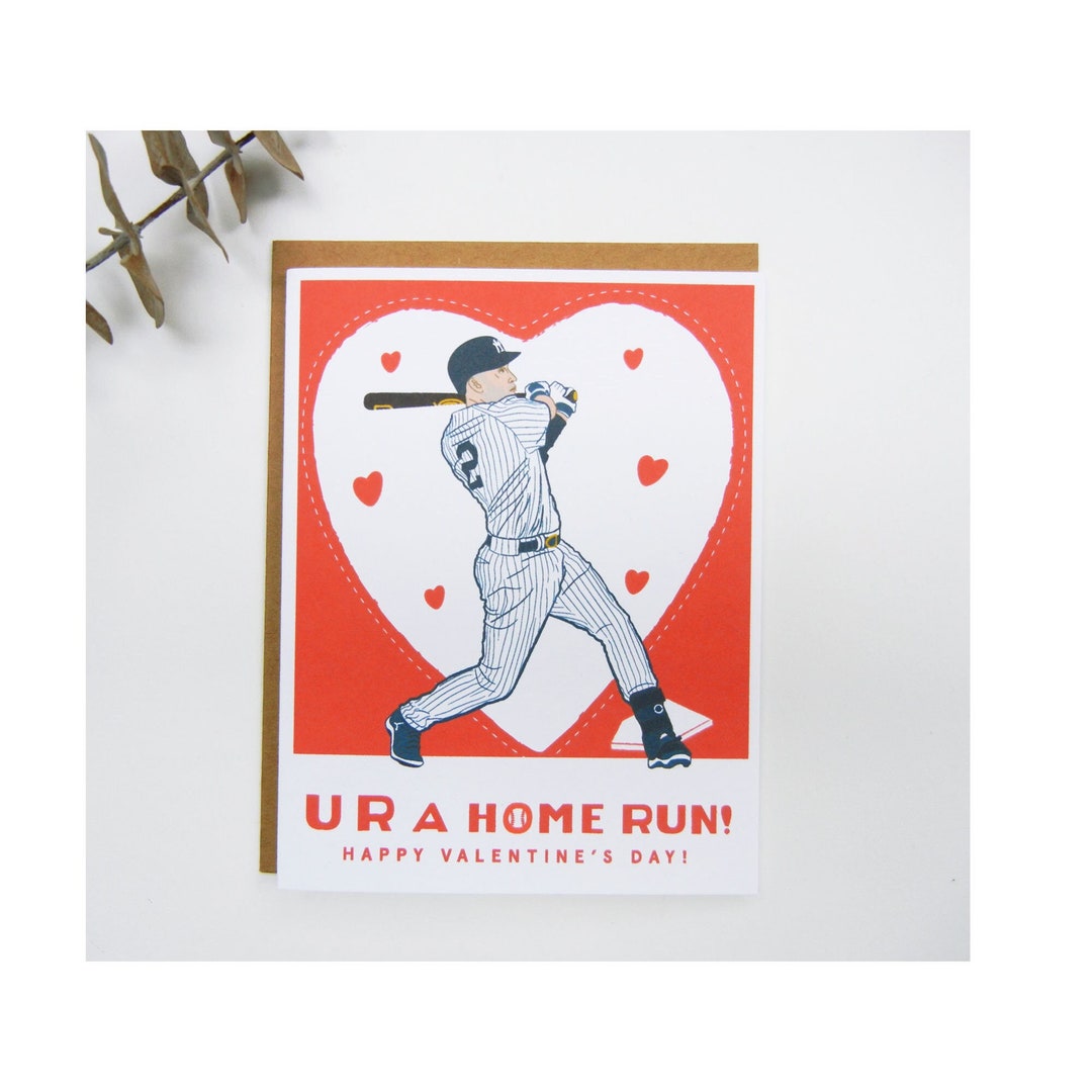 Derek Jeter Valentine's Day Baseball Player Illustration Card / UR a ...