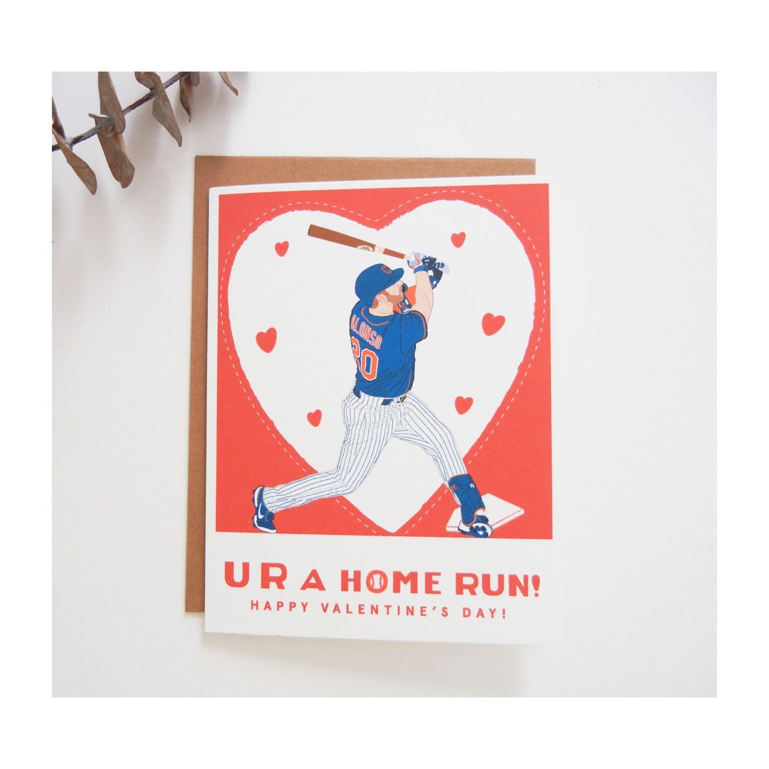 Pete Alonso Valentine's Day Baseball Player Illustration Card / UR a ...