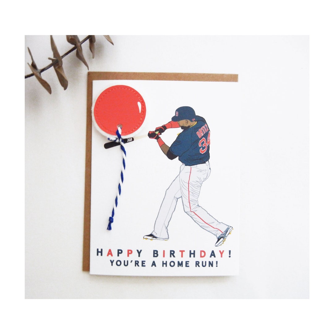 David Ortiz Big Papi Baseball Player Illustration Printed Card / Boston ...