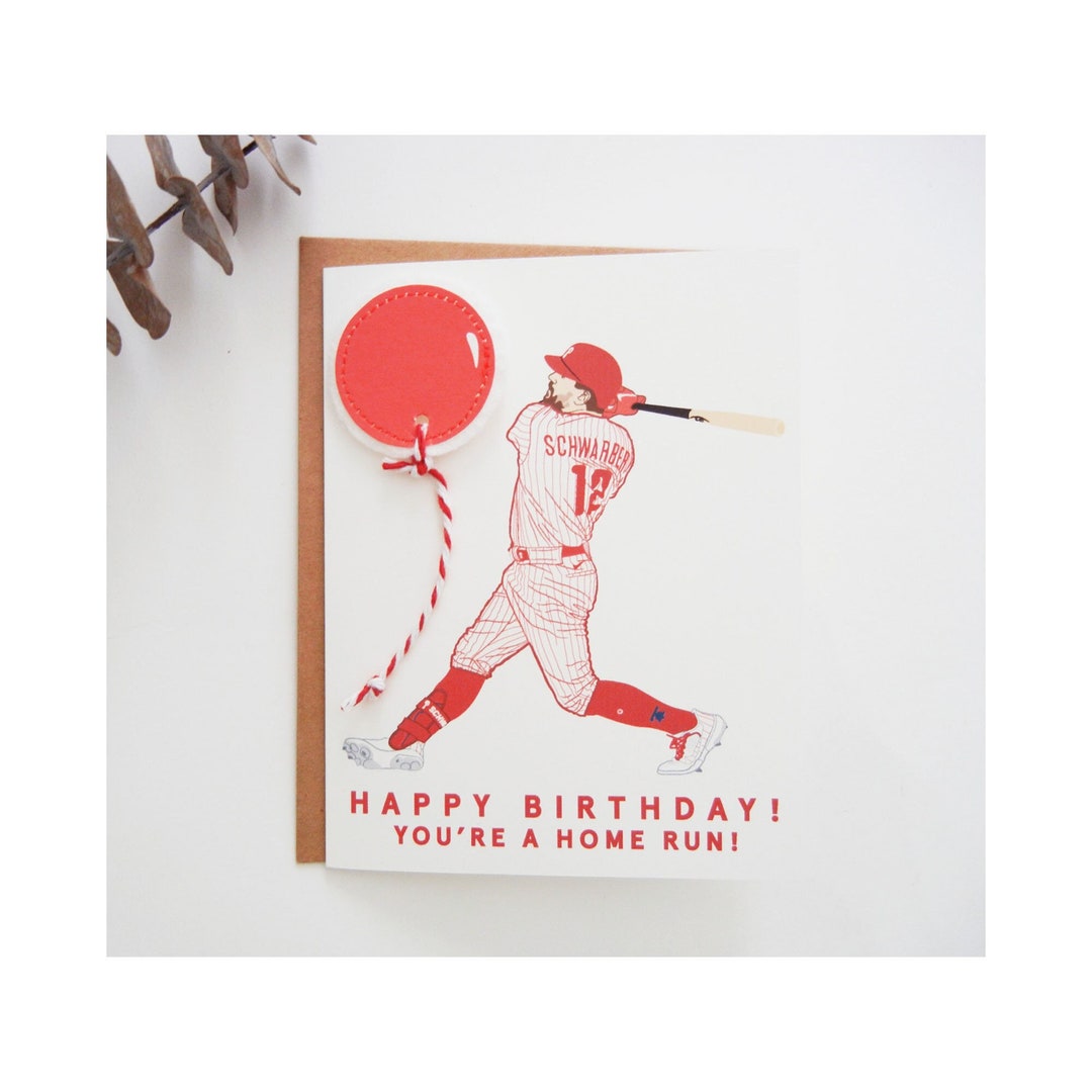 Kyle Schwarber Baseball Player Printed Illustration Card / Philadelphia ...