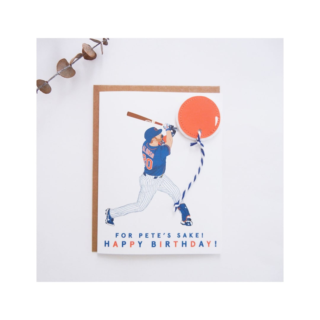 Pete Alonso New York Mets Baseball Player Original Illustration Card ...
