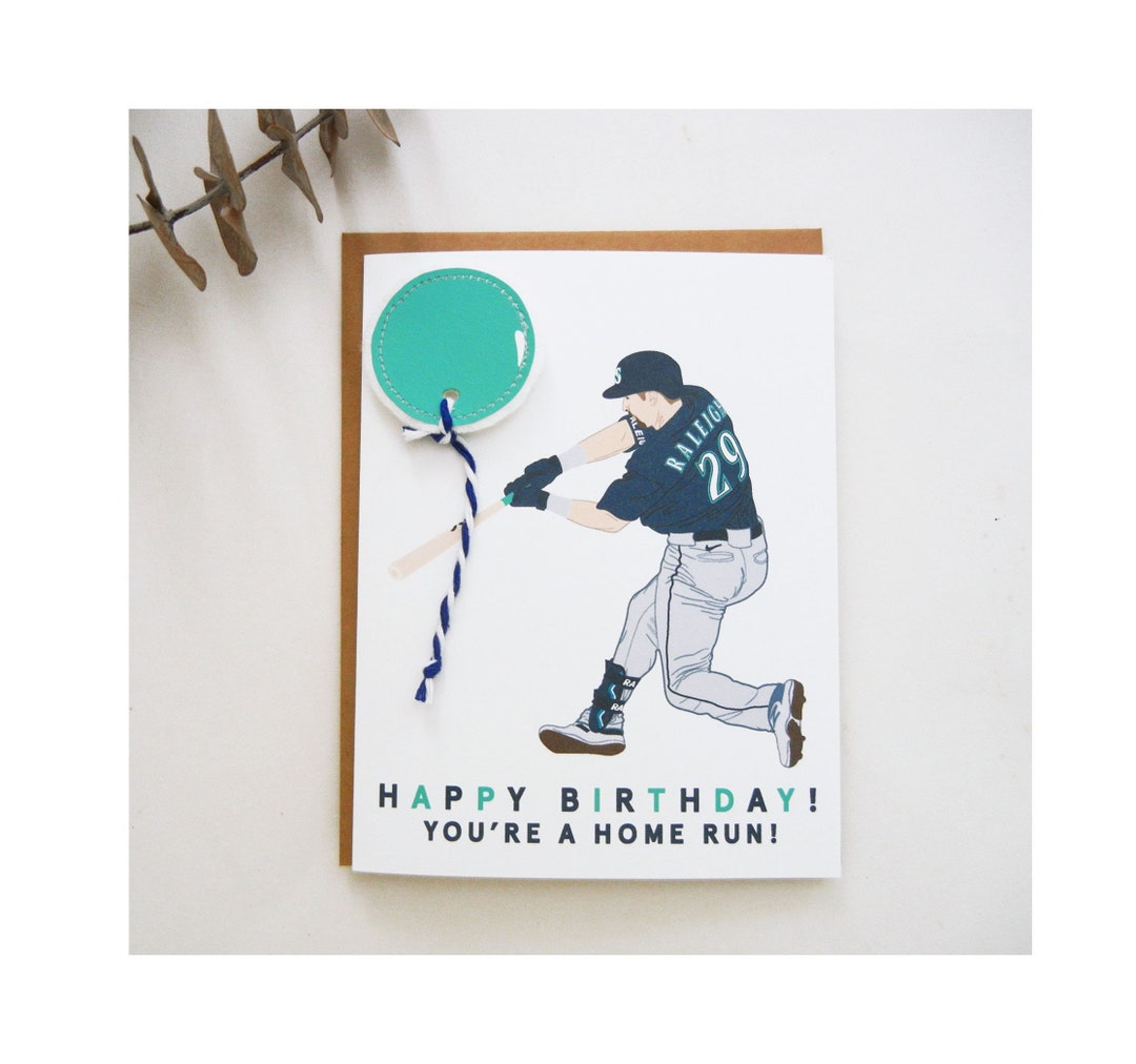 Cal Raleigh Baseball Player Illustration Printed Card / Seattle ...