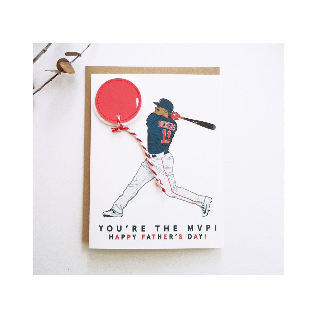 Rafael Devers Baseball Player Illustration Printed Card / You're the ...