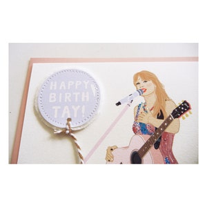 Taylor Swift Happy Birthday Illustration Card / Lavender Felt Applique ...