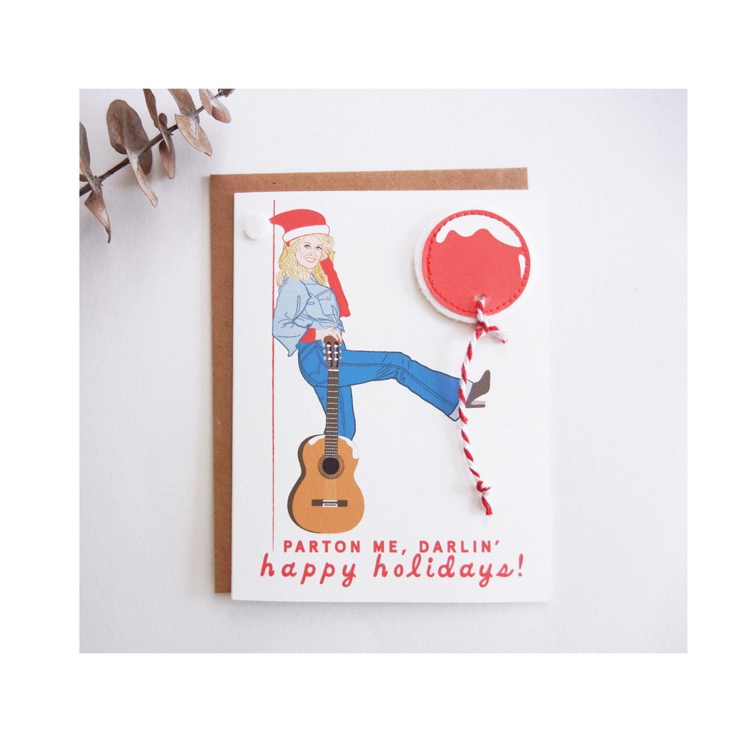 Dolly Parton Holiday Christmas Illustration Printed Card / Parton Me ...
