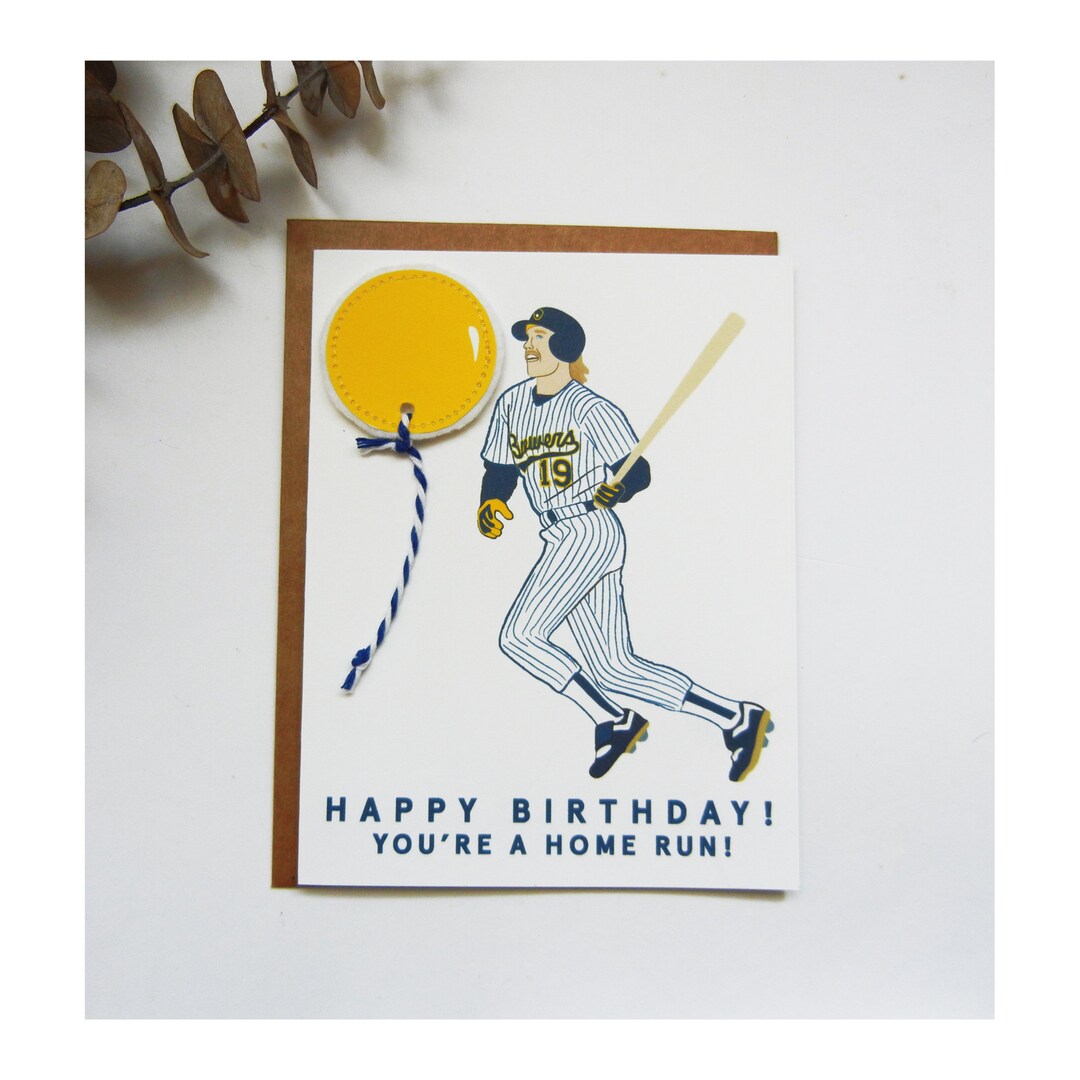 Robin Yount Baseball Player Printed Illustration Card / Milwaukee ...