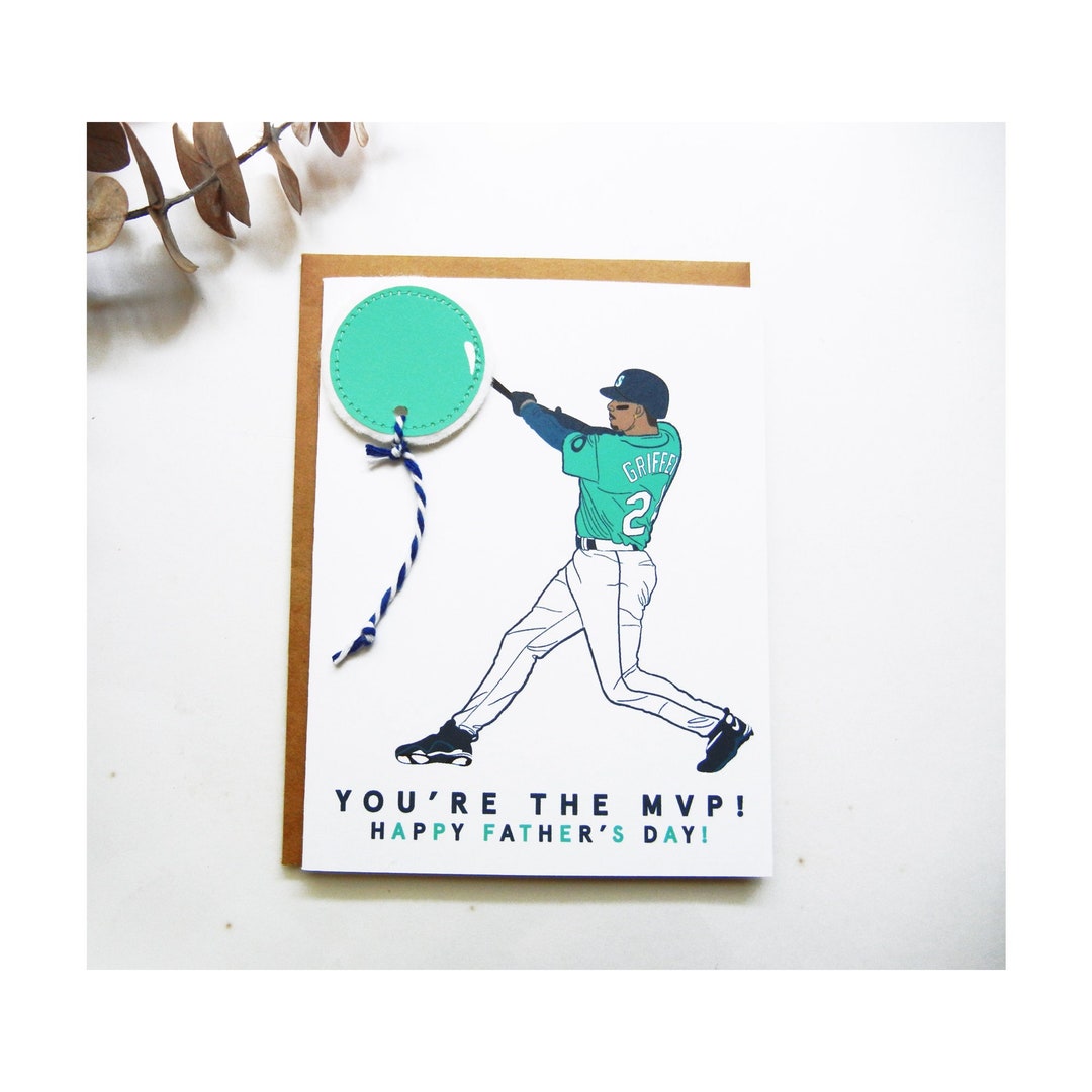 Ken Griffey Jr. Father's Day Baseball Player Illustration Card / You're ...