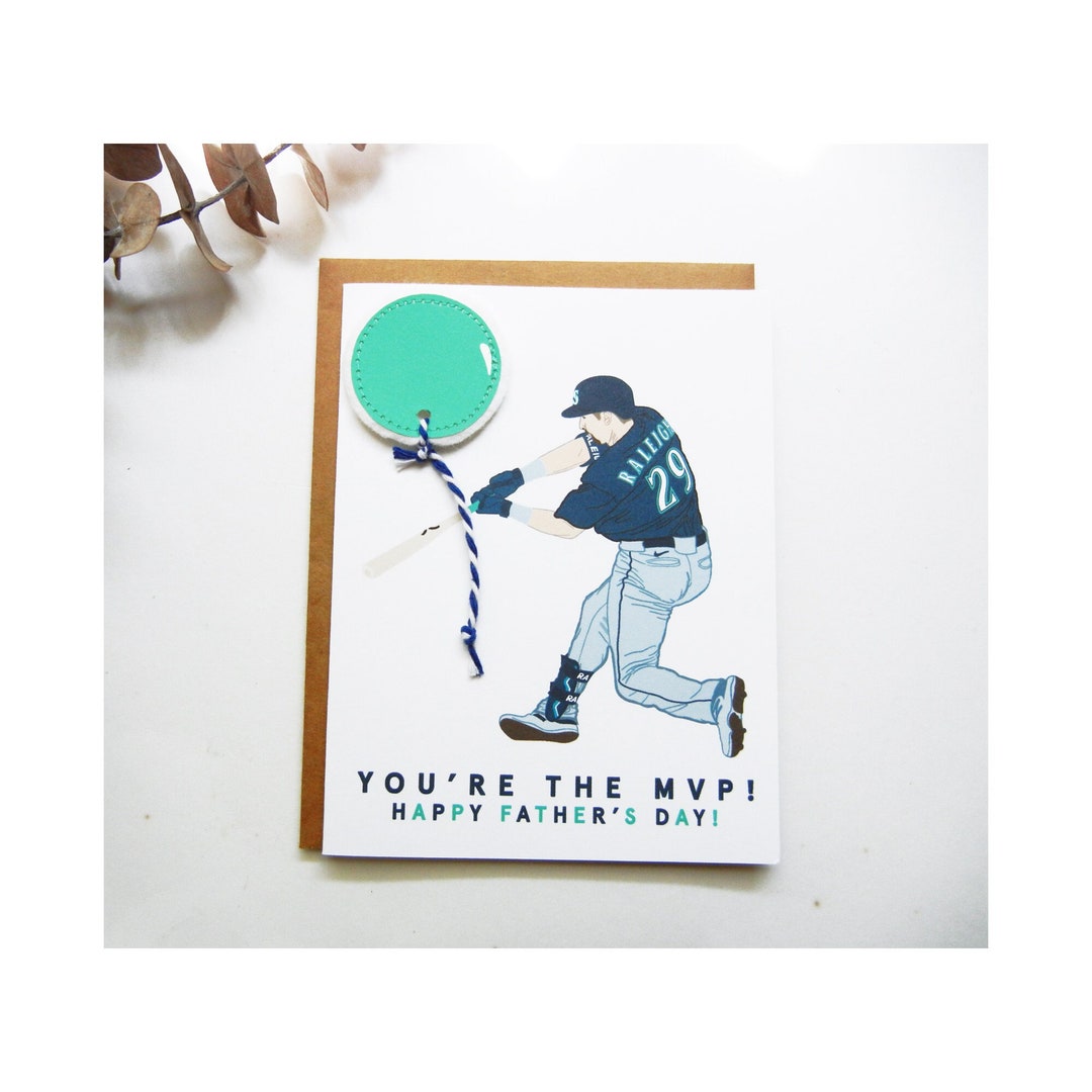 Cal Raleigh Father's Day Baseball Player Illustration Card / You're the ...