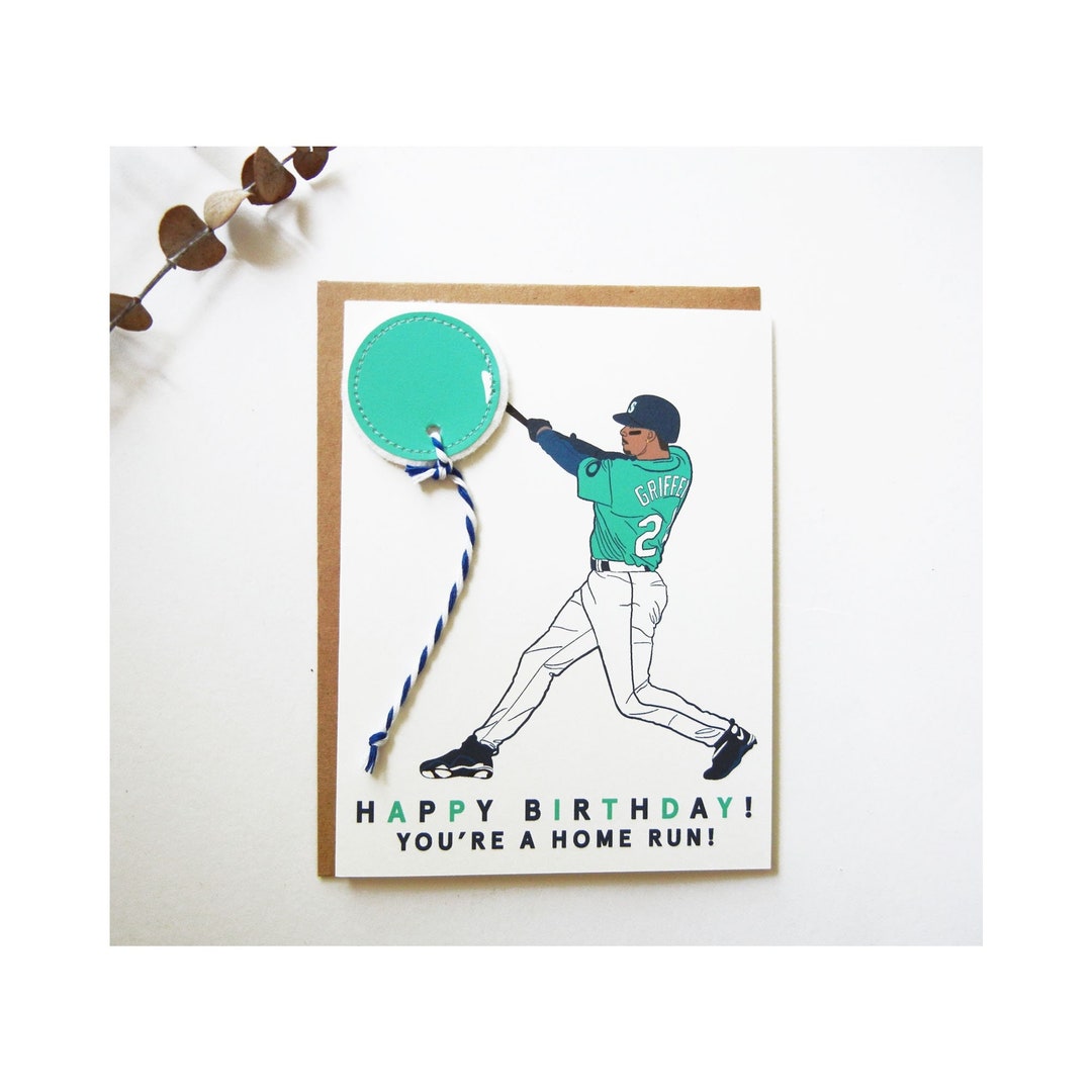 Ken Griffey Jr. Baseball Player Illustration Printed Card / the Seattle ...