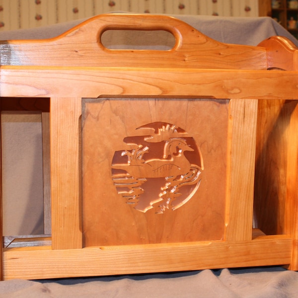 Cherry Wood Magazine Rack - Etsy