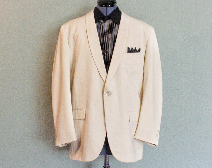 1950's-60's Winter White Virgin Wool Vintage Men's Dinner Jacket PALM ... 1950's-60's Winter White Virgin Wool Vintage Men's Dinner Jacket PALM ...