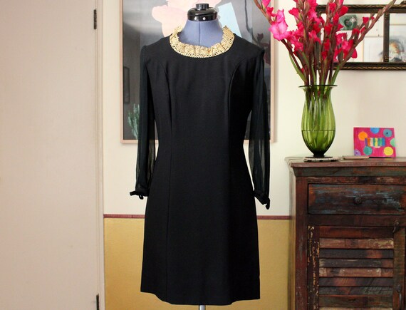 1950's LEE HOLLIDAY FASHIONS Black Gabardine Above th… - Gem