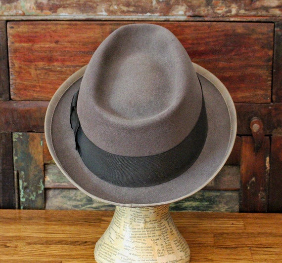1950's-60's Gray Felt Vintage Men's Fedora Stingy Bri… - Gem