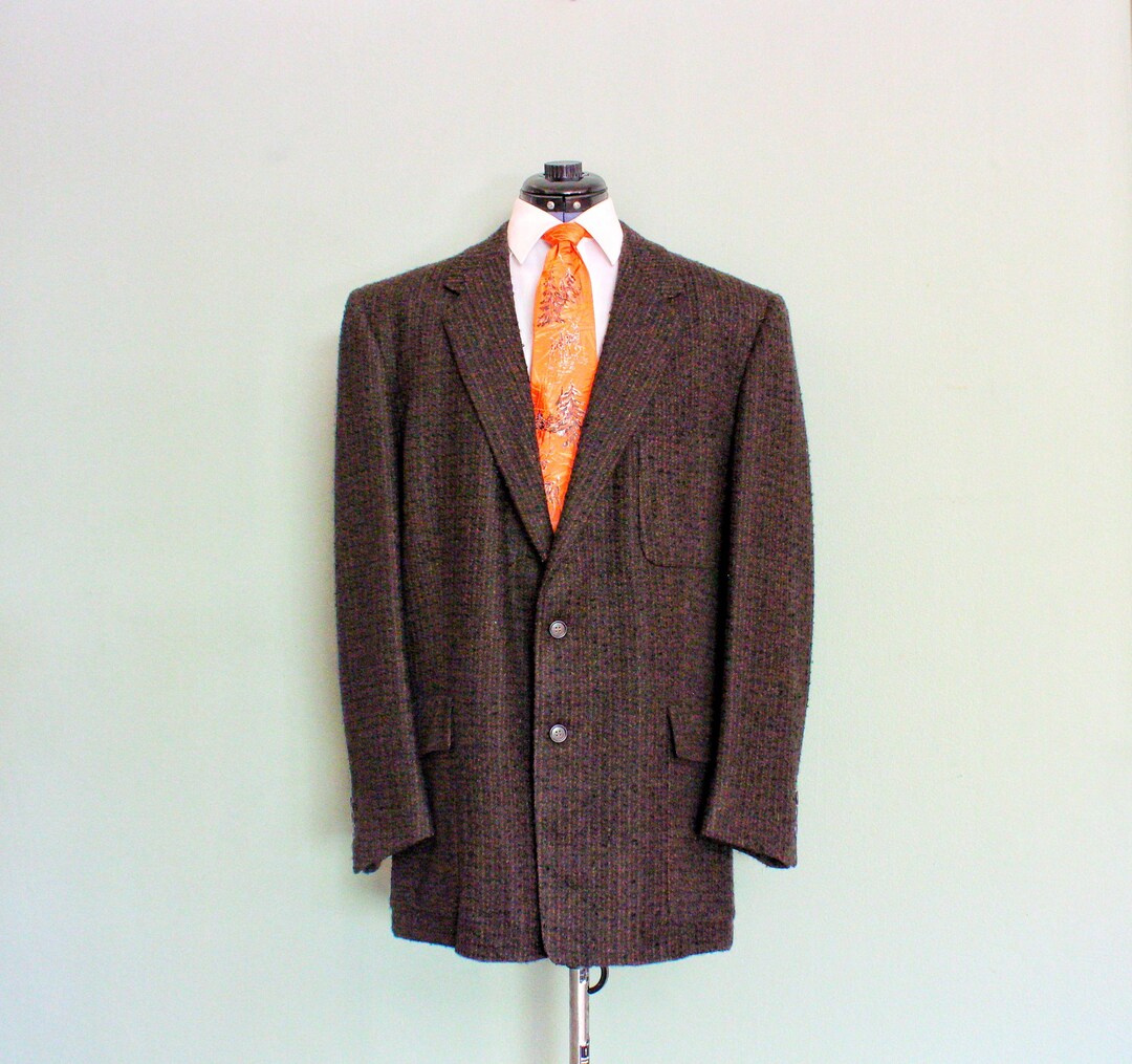 1950s Striped Nappy Wool Sport Coat - Vintage Tailored Men's Jacket ...