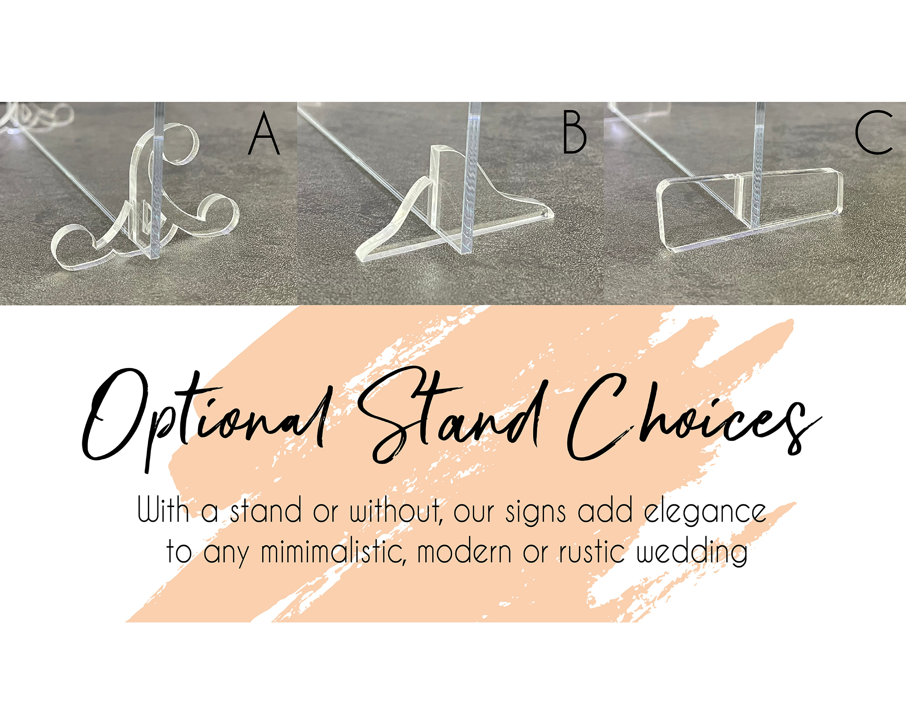 Blank Acrylic Table Sign With Optional Stands Blank Table - Etsy