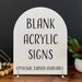 Blank Acrylic Table Sign With Optional Stands, Blank Table Numbers Sign ...