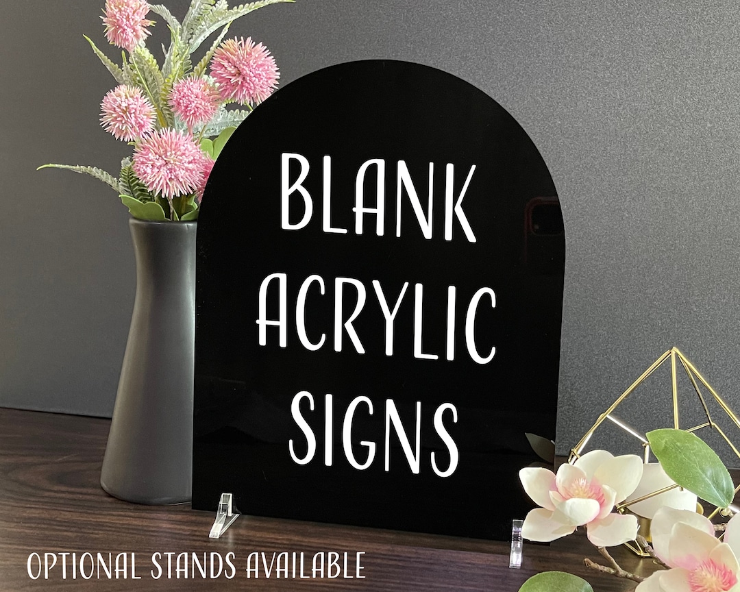Blank Acrylic Table Sign With Optional Stands, Blank Table Numbers Sign ...