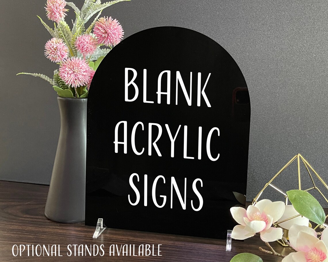 Blank Acrylic Table Sign With Optional Stands, Blank Table Numbers Sign ...