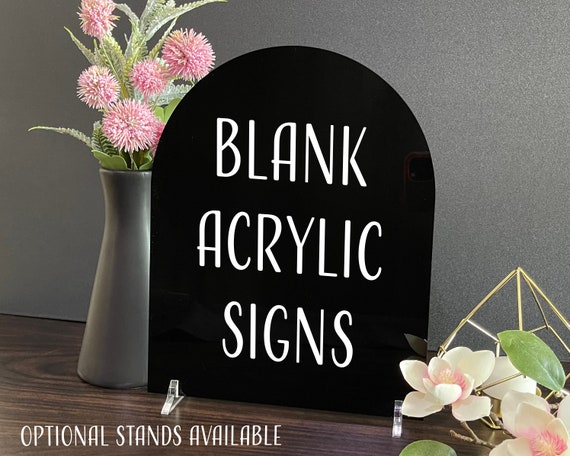 Blank Acrylic Table Sign With Optional Stands Blank Table - Etsy