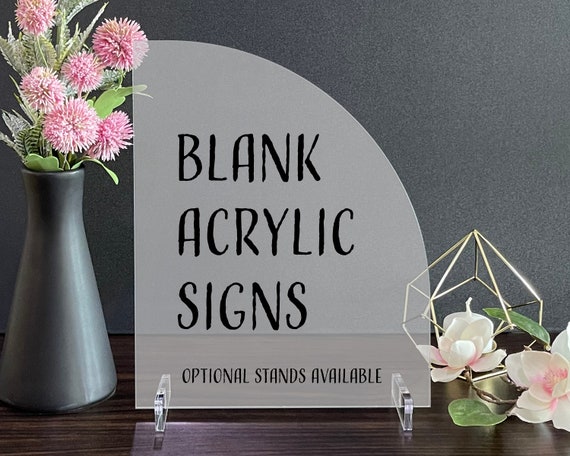 Blank Acrylic Table Sign With Optional Stands Blank Table - Etsy