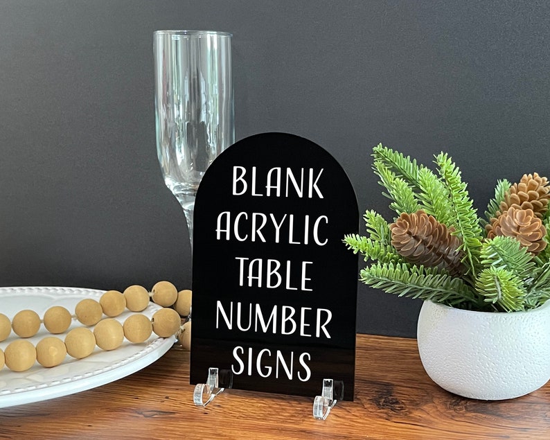 Blank Acrylic Table Sign With Optional Stands, Blank Table Numbers Sign ...